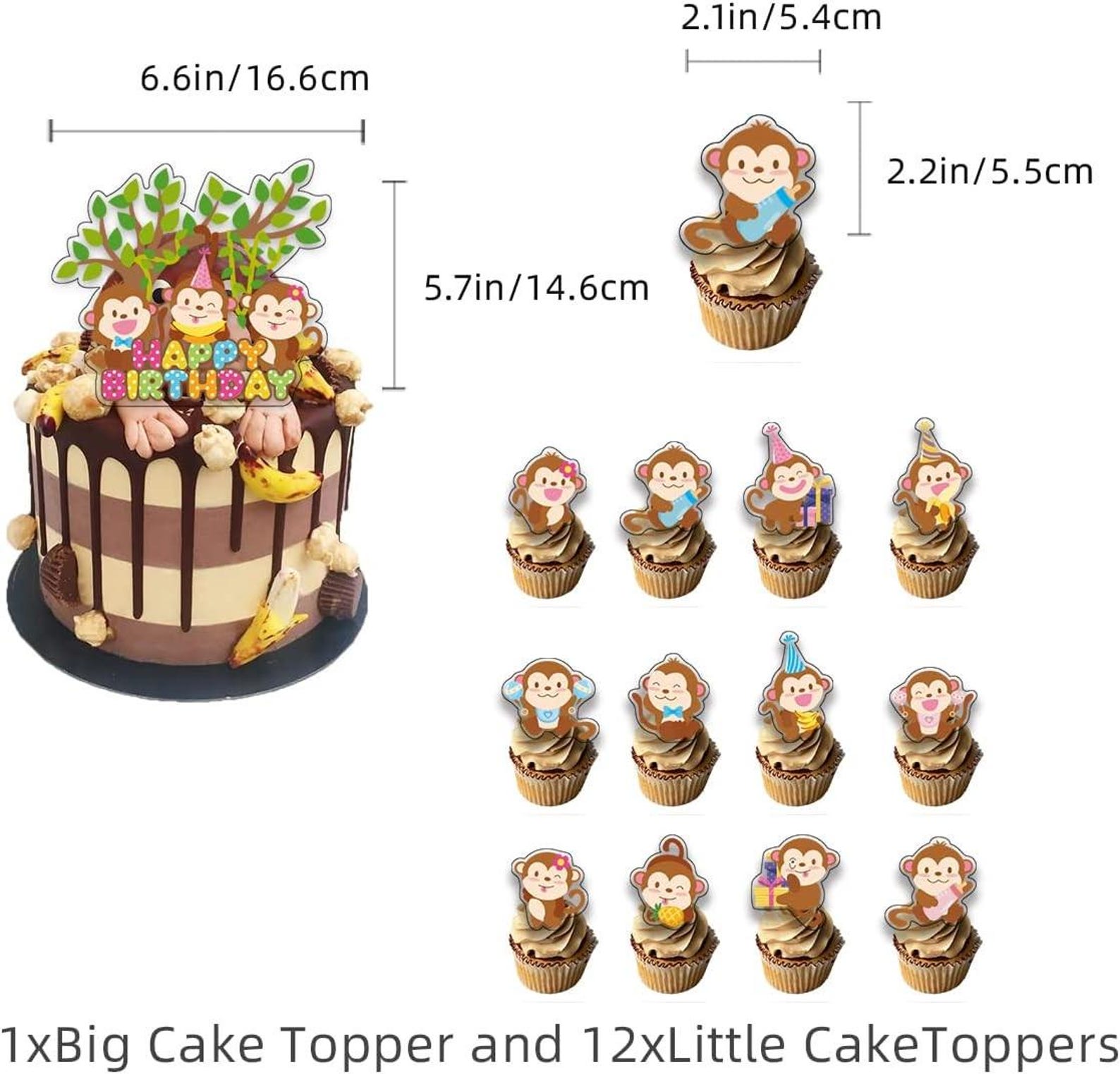 Monkey Birthday Party Decorations Monkey Birthday Banner Hangings Cake ...