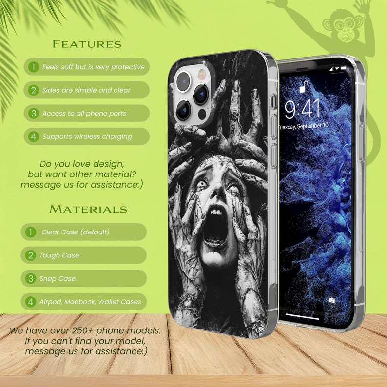 Creepy Gore Phone Case Scary Horror Eyes Cover Fit for iPhone 17 16 15 ...