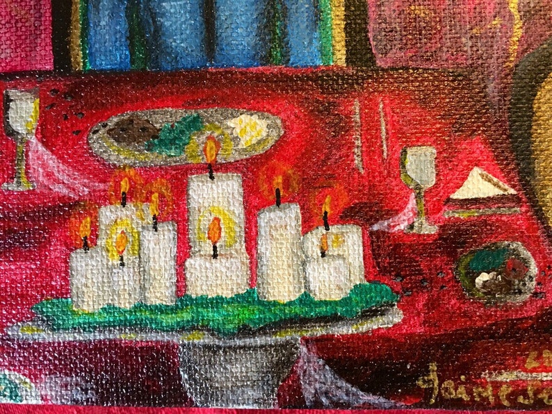 ORIGINAL ART: FEAST Small Skull Painting, 6x6 Inches Acrylic on Canvas ...