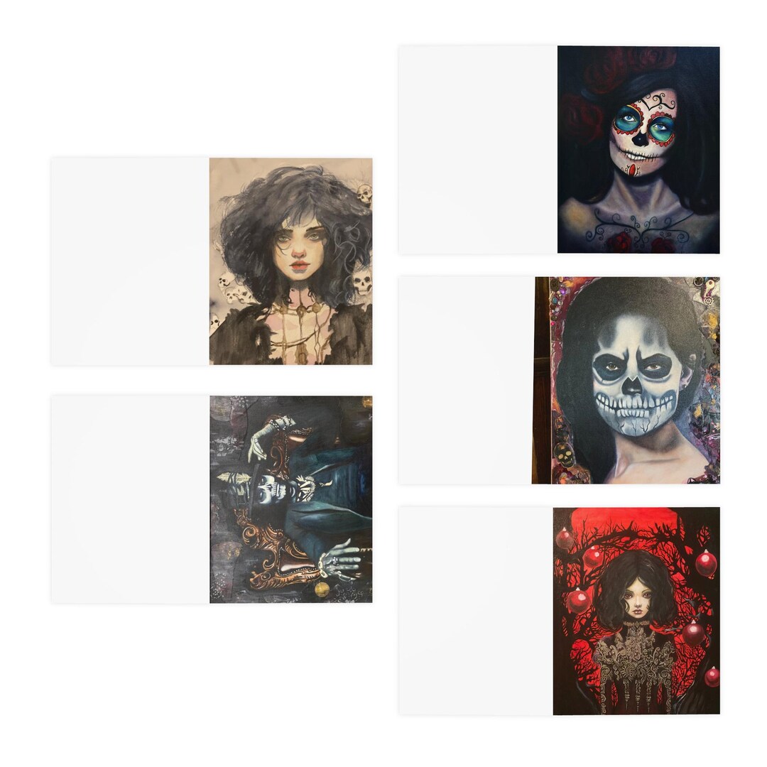 Spooky Greeting Cards Pack Original Art Prints Greeting Cards by Jaime ...