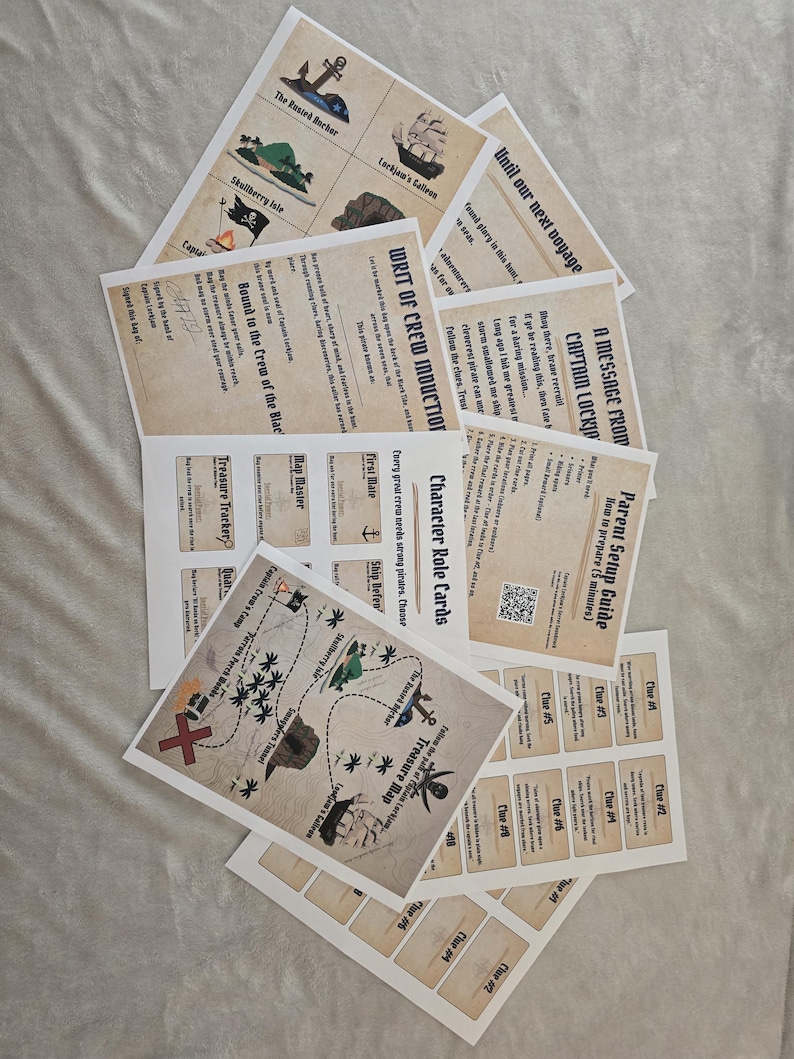 Pirate Treasure Hunt Game, Printable Scavenger Hunt Adventure (instant ...