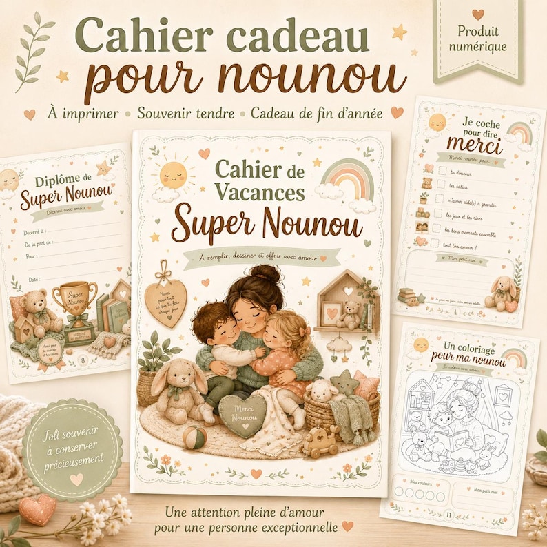 Printable End-of-year Nanny Gift | Super Nanny Holiday Activity Book ...