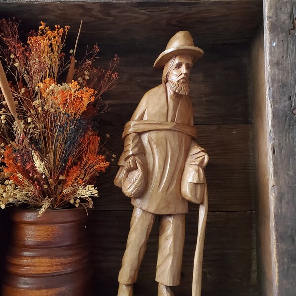 Carved Wood Man - Etsy