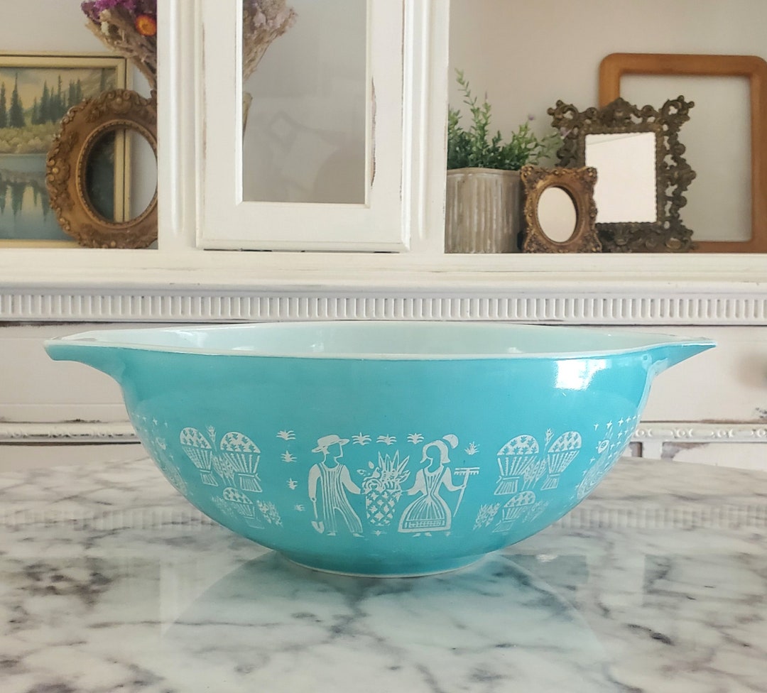 Vintage Blue Amish Butterprint Pyrex - 444 - 4 Qt Large Mixing Bowl ...