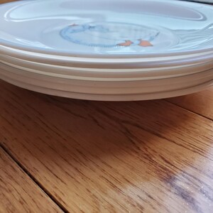 Set of 6 Arcopal France Goose Plates - Duck Plates - Blue and White ...