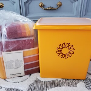 Vintage Tupperware Set - Maize Red Sunburst - Sunset Tupperware - New ...