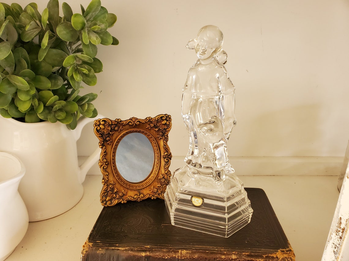 Vintage Lead Crystal Statue Royal Crystal Rock Girl With | Etsy