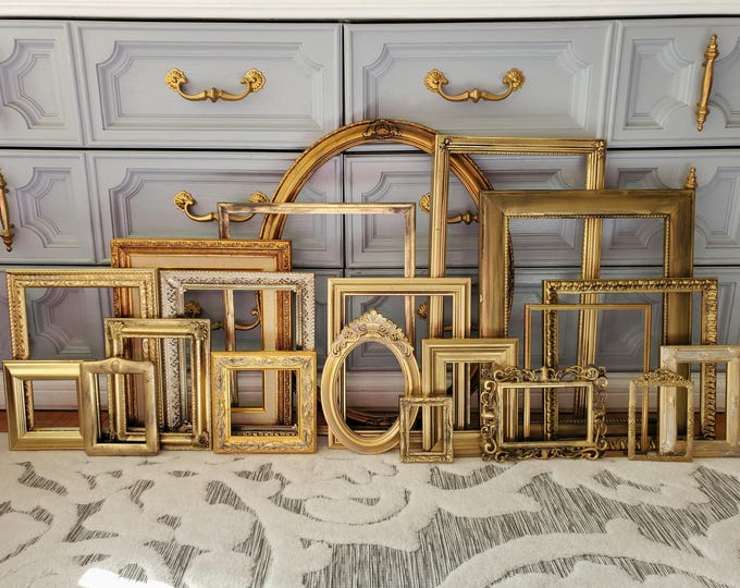 Set of 20 Open Gold Frames - Gold, Bronze - Wall Gallery - Nursery ...