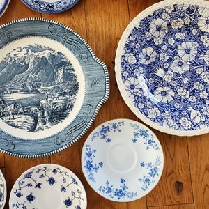 Set of 20 Blue & White Plates - Instant Wall Gallery - Dining Room ...