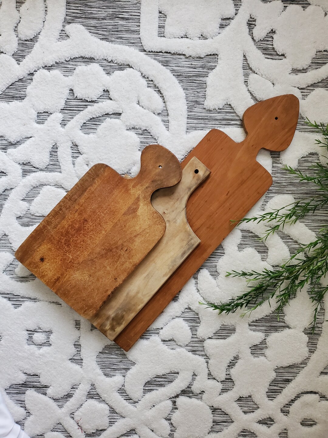 Trio of Rustic Wood Cutting Boards Wood Decor Kitchen Staging Farmhouse ...