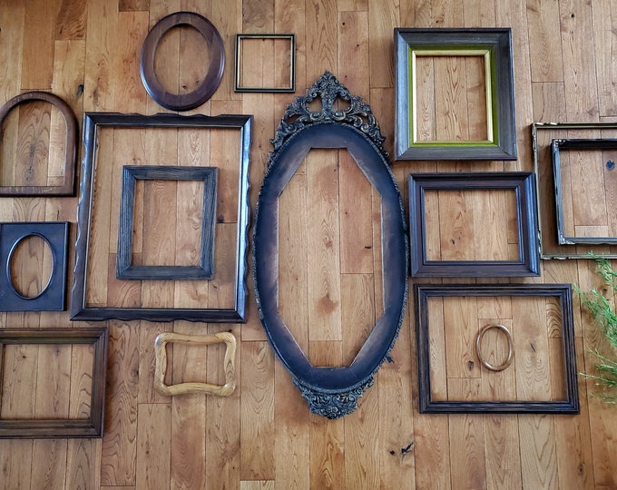 Set of 15 Vintage Wood Frames Open Frames Wall Gallery - Etsy