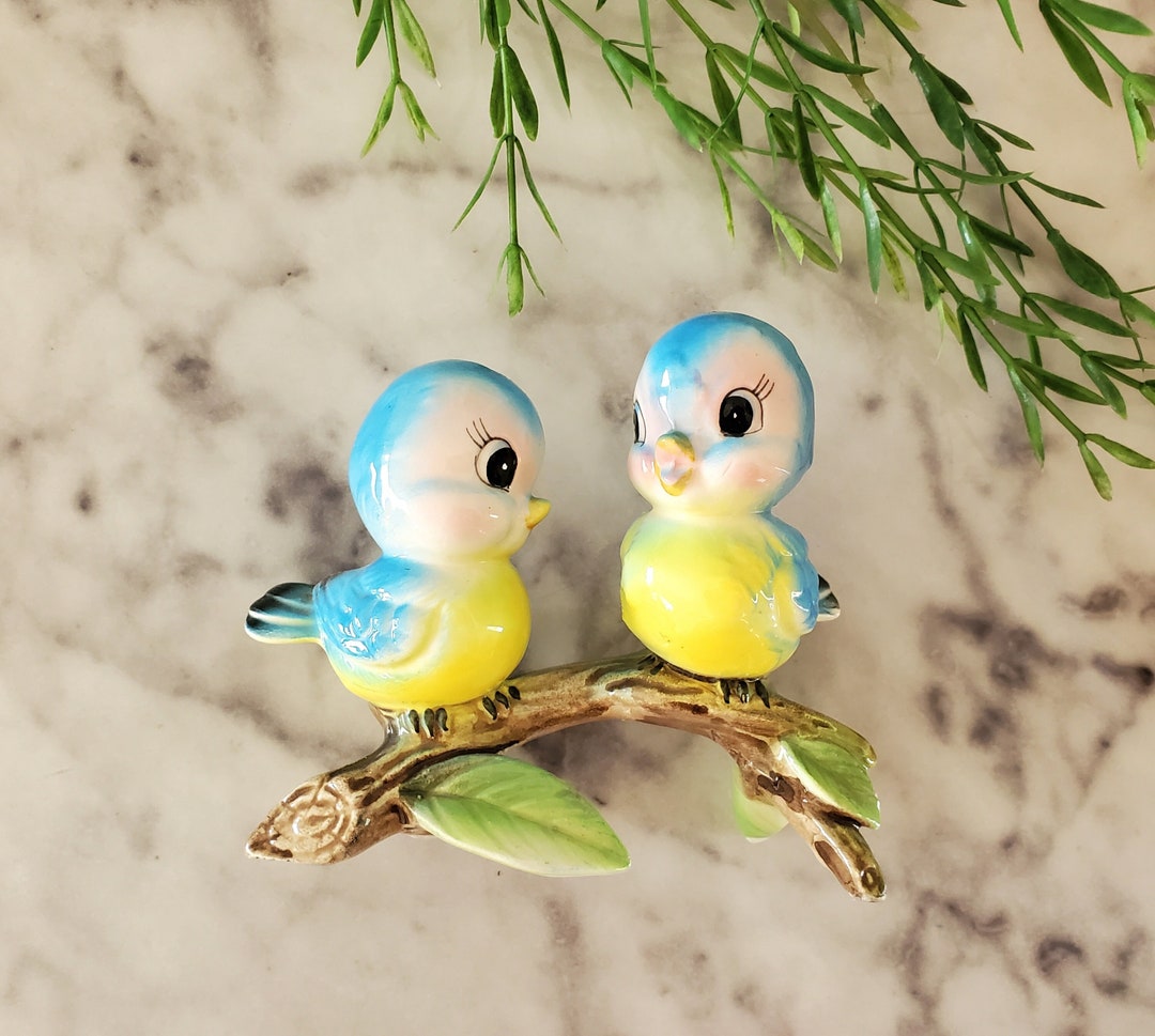 Vintage Norcrest Bluebirds - Lefton - Ceramic Blue Birds on Branch ...