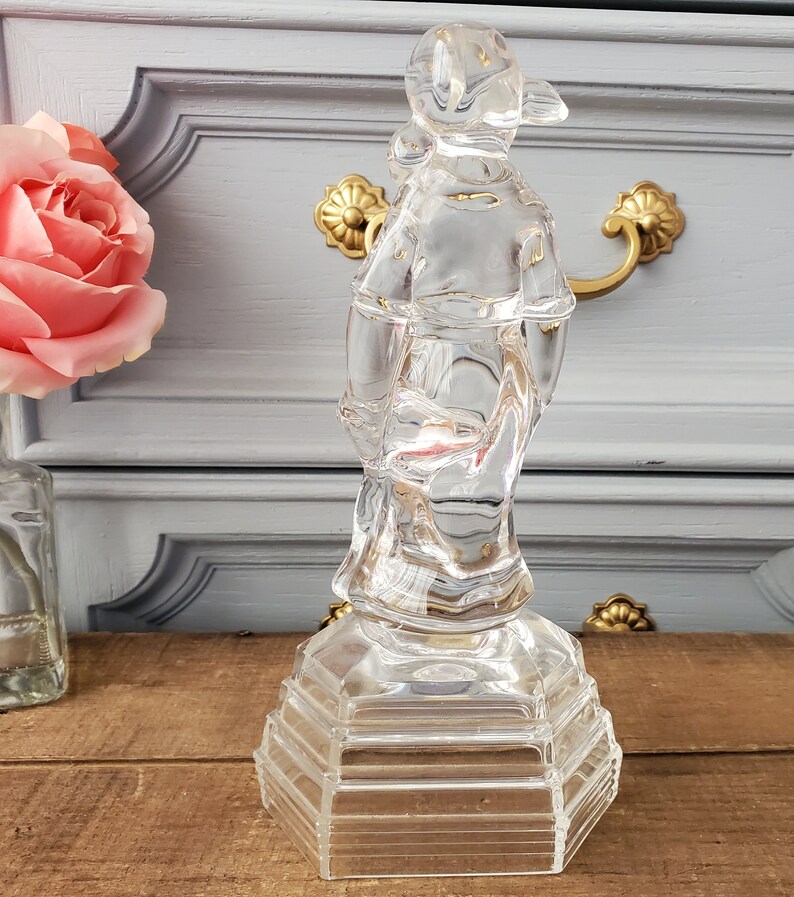 Vintage Lead Crystal Statue Royal Crystal Rock Girl With - Etsy