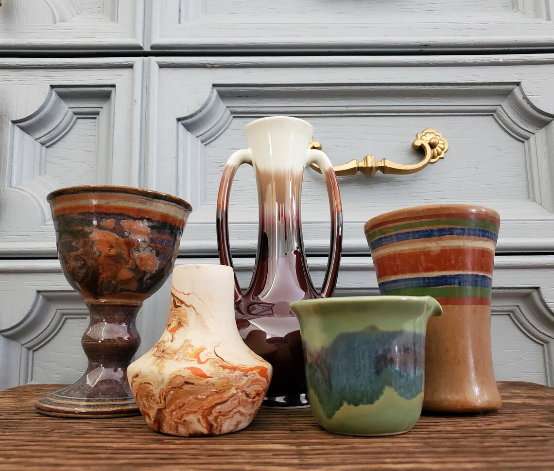 Set of 5 Vintage Pottery Pieces Nemadji Neher Smith - Etsy