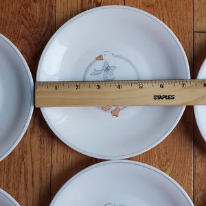 Set of 6 Arcopal France Goose Plates - Duck Plates - Blue and White ...