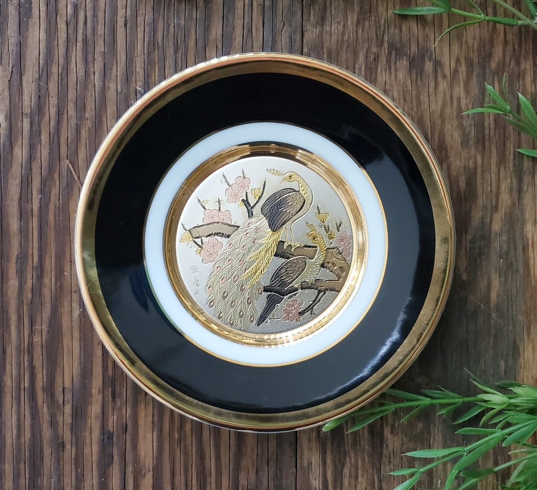 24K Gold Edged Chokin Plate - Art Made With Pure Copper, and Silver and ...