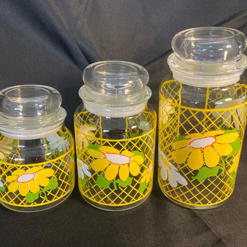1970s Daisy Canisters - Etsy