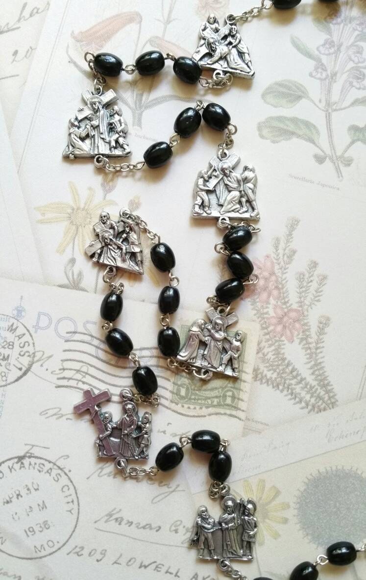 Stations of the Cross Rosary Chaplet Catholic Way of the Cross Handmade ...