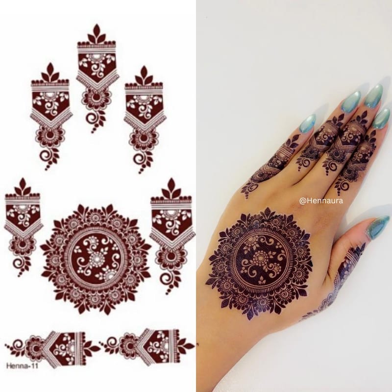 Mehndi Hand Stickers - Etsy
