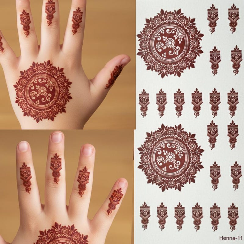 Mehndi Hand Stickers - Etsy