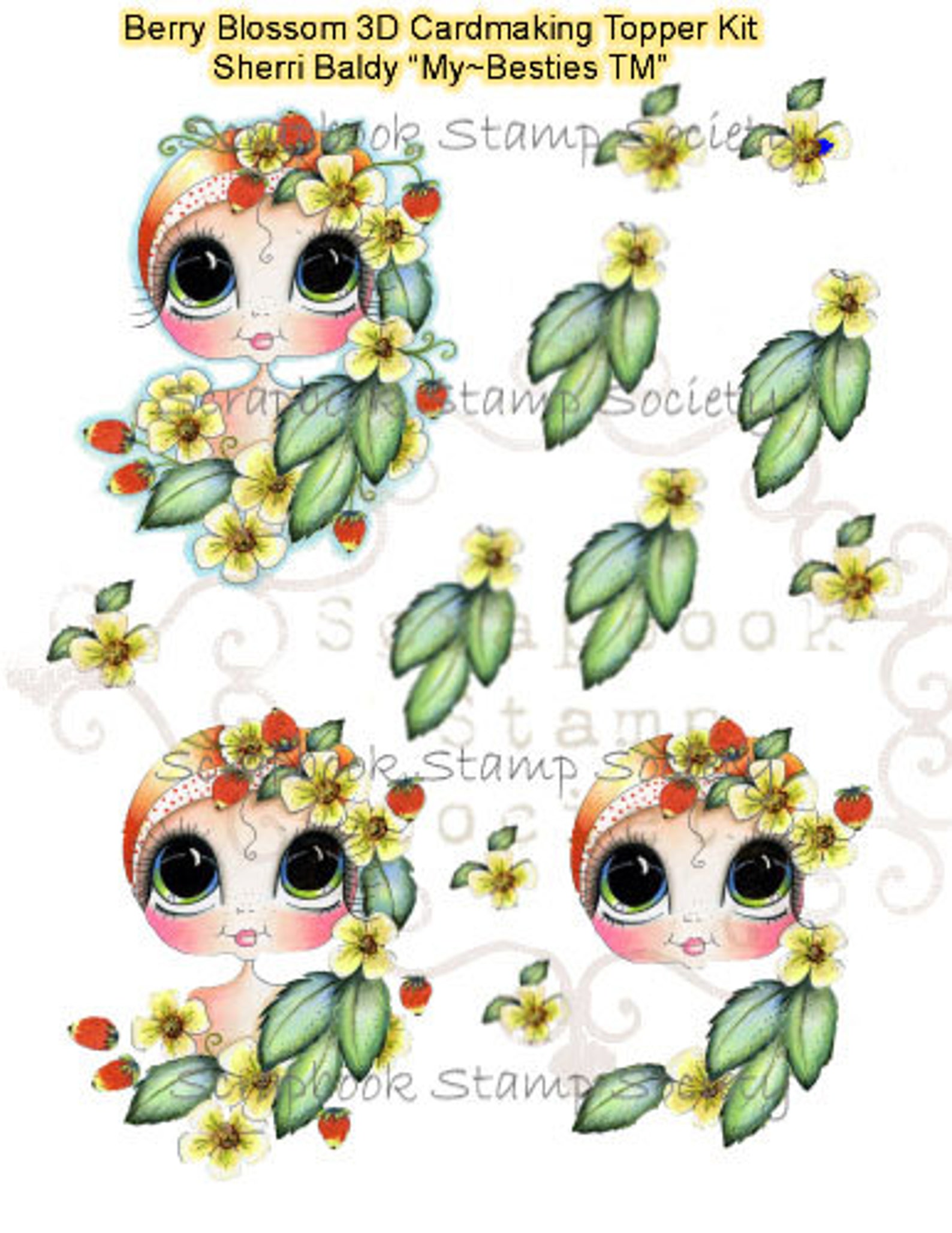 INSTANT DOWNLOAD Digital Digi Stamps Berry Blossom 3D Decoupage Kit ...