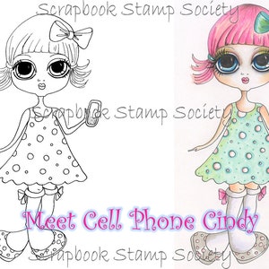 INSTANT DOWNLAOD Digital Digi Stamps Cell Phone Cindy by Sherri Baldy - Etsy