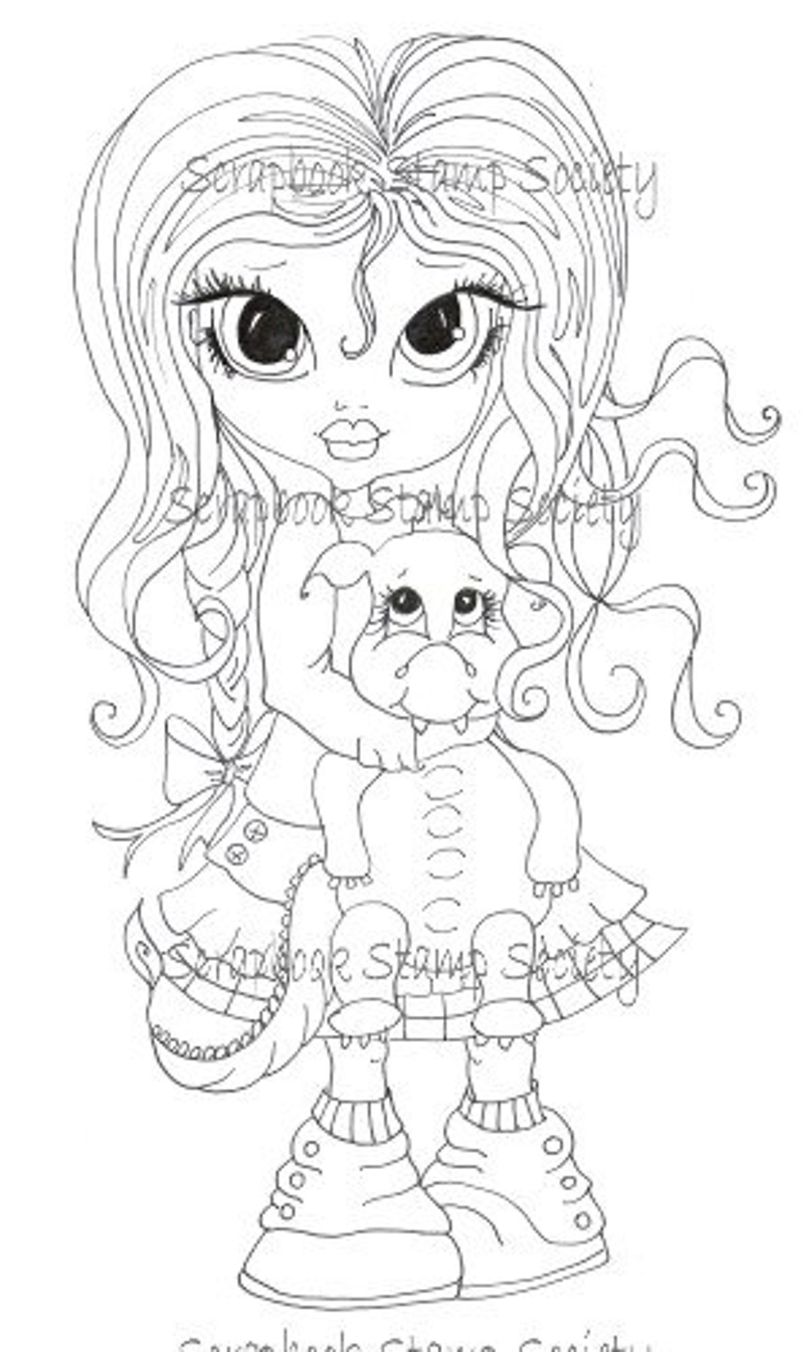 INSTANT DOWNLOAD Digital Digi Stamps Nellie & Dot the Dragon | Etsy