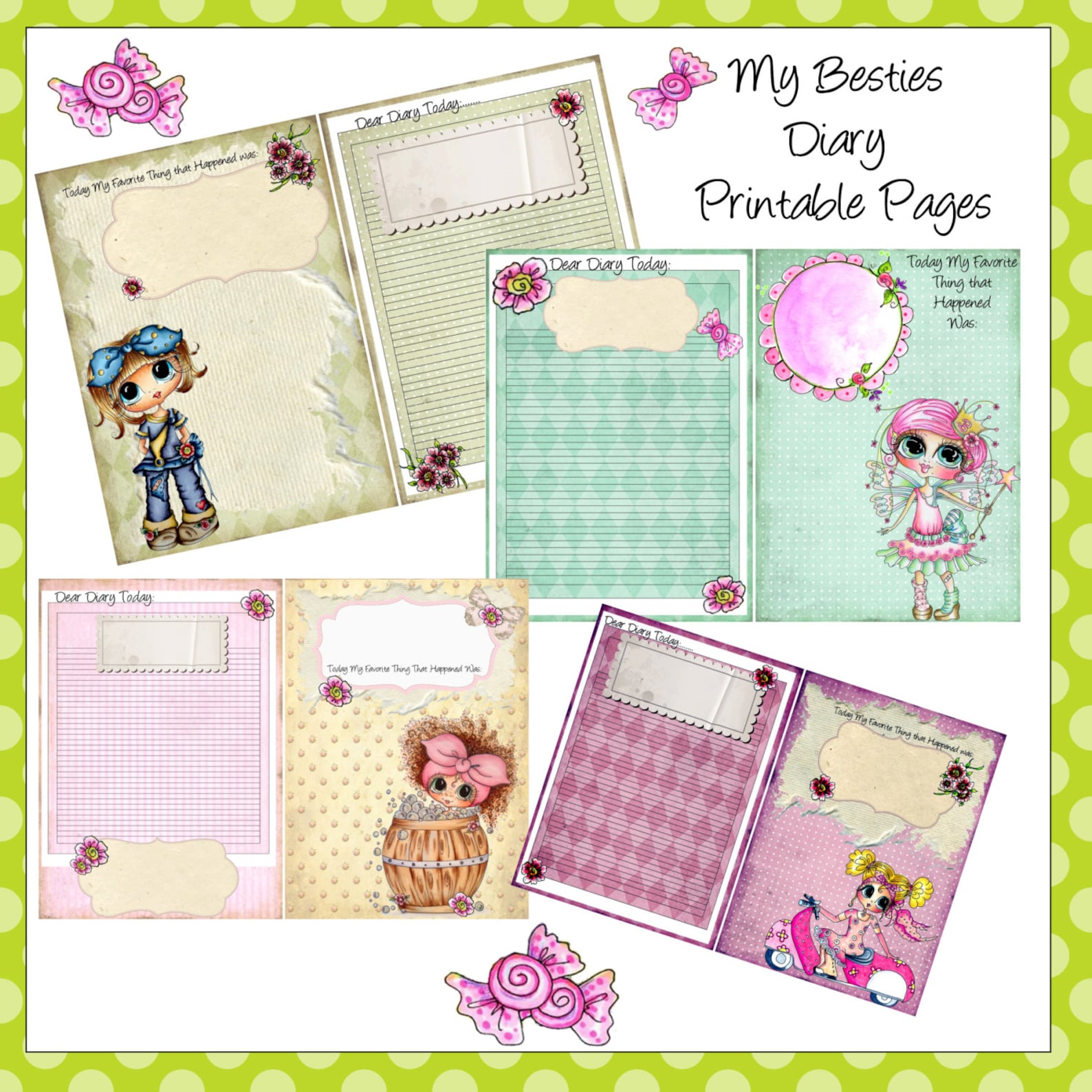 Instant Download My Besties Dear Diary Printable Besties Big - Etsy