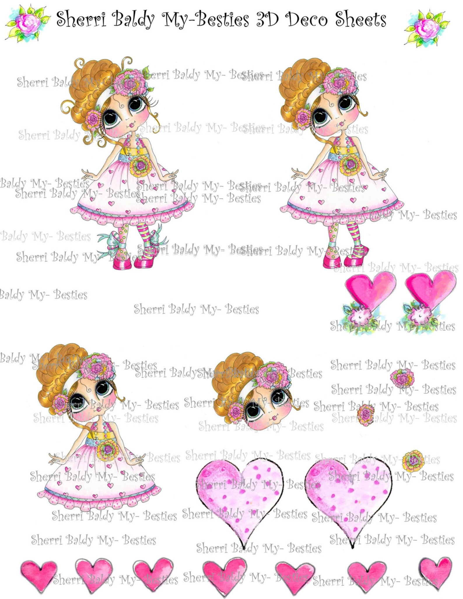 INSTANT DOWNLOAD Digital Digi Stamps Sweet Mary Lou 3D Decoupage Kit ...