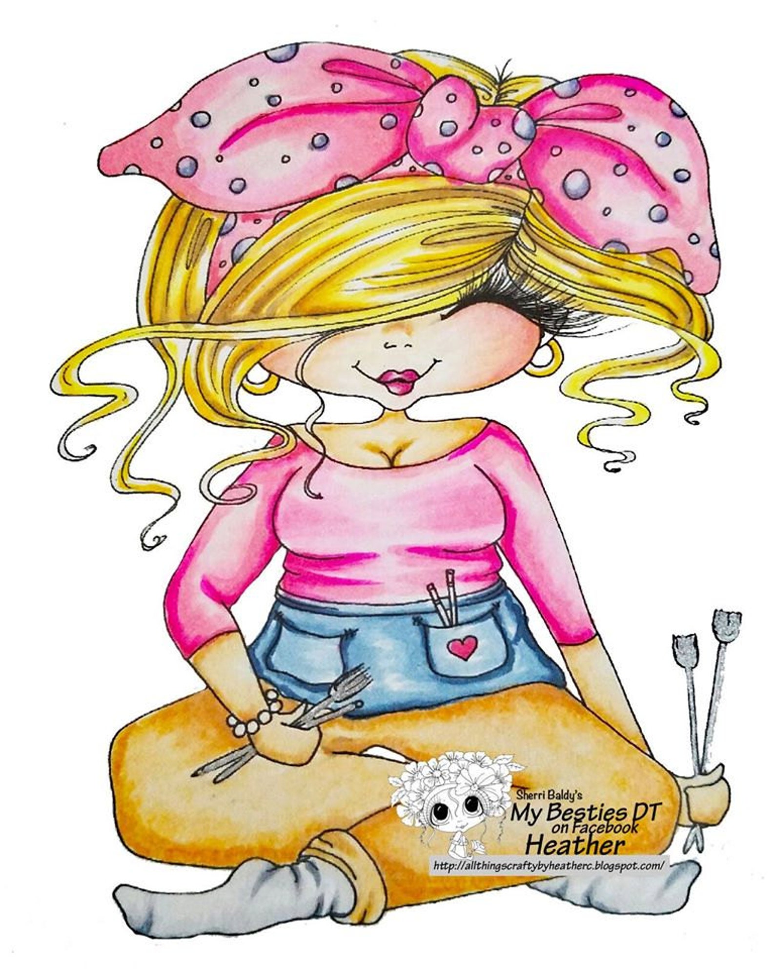 INSTANT DOWNLOAD Digital Digi Stamps Big Eye Big Head Dolls | Etsy