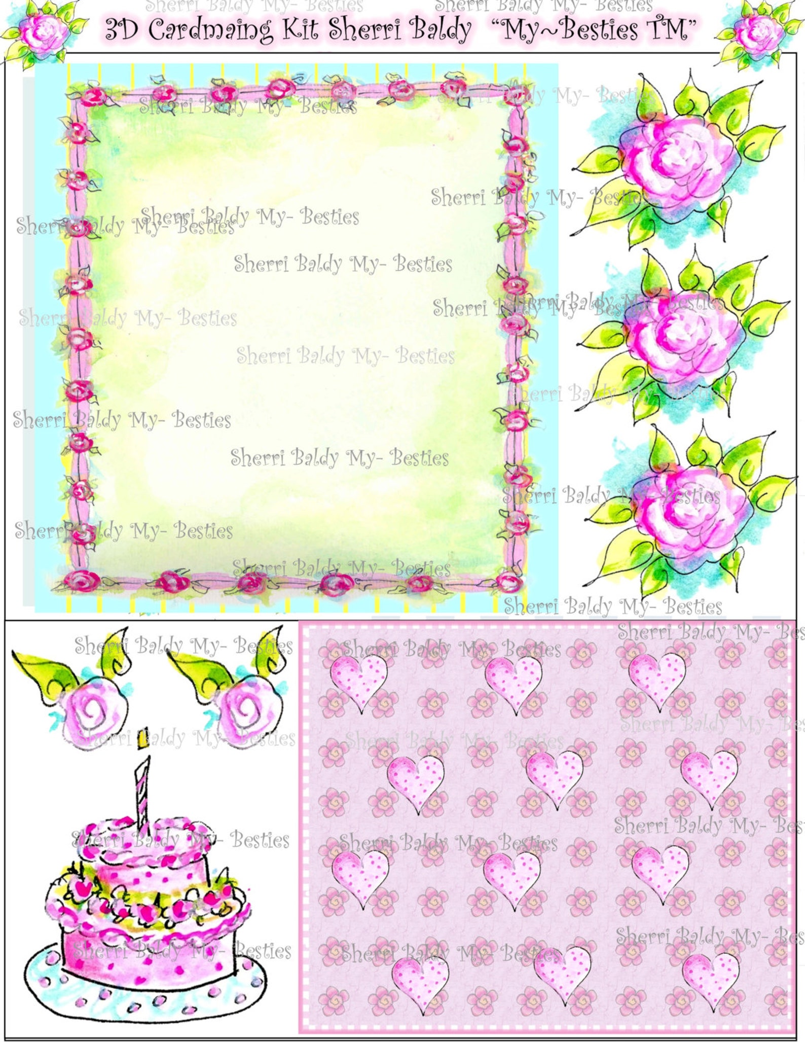 INSTANT DOWNLOAD Digital Digi Stamps Sweet Mary Lou 3D Decoupage Kit ...