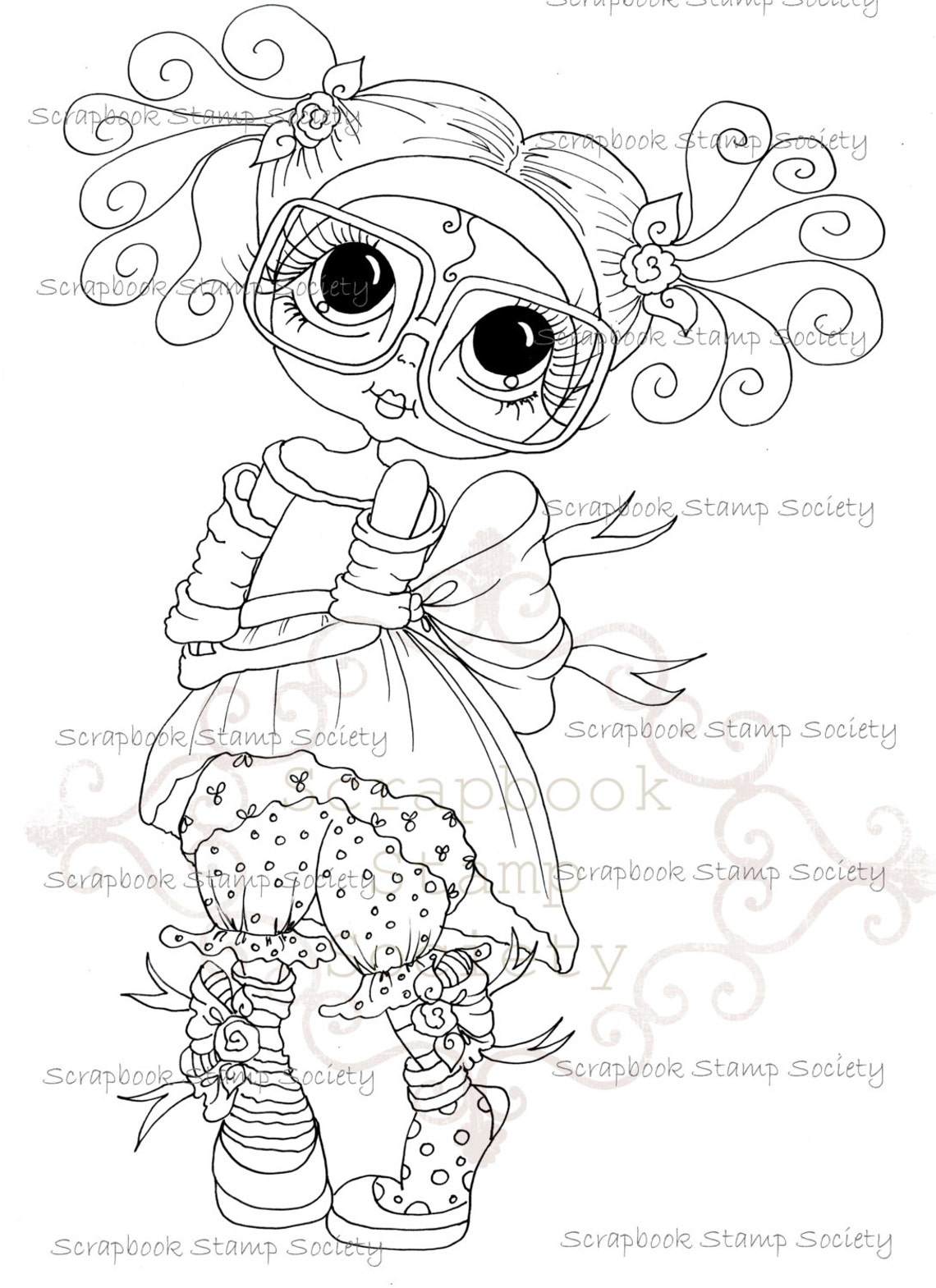 INSTANT DOWNLOAD Digital Digi Stamps Big Eye Big Head Dolls | Etsy
