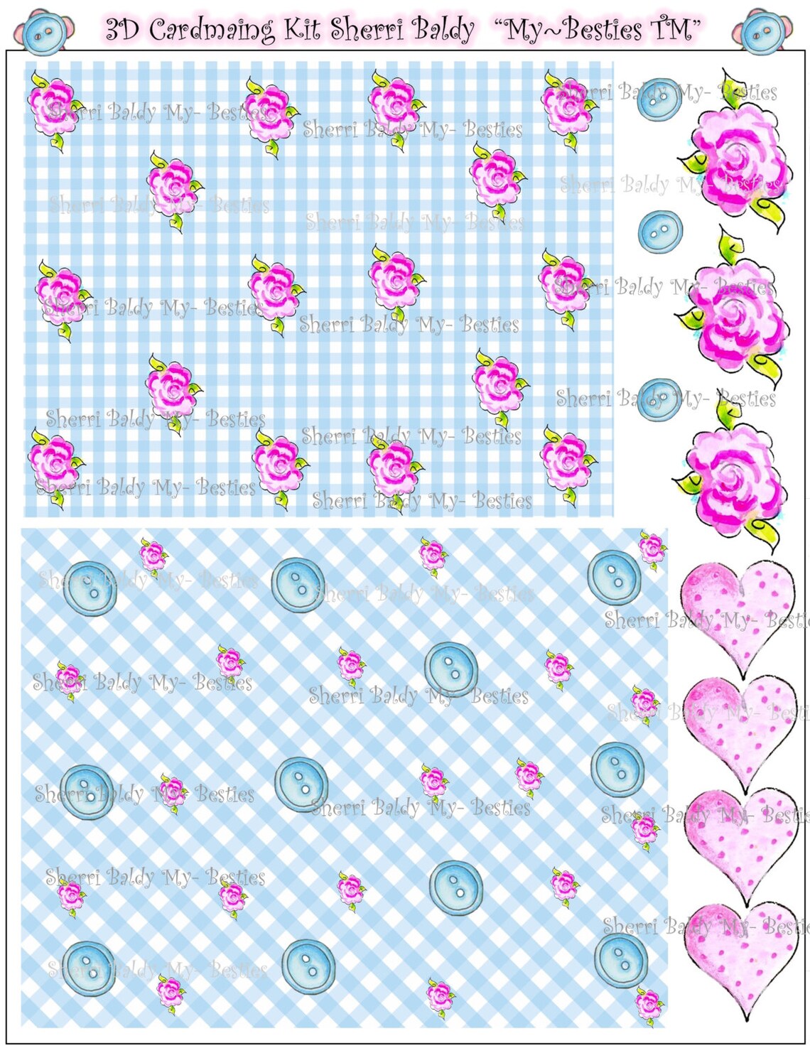 Instant Download 3D Deco Card Toppers & Papers Bestie Sleep - Etsy