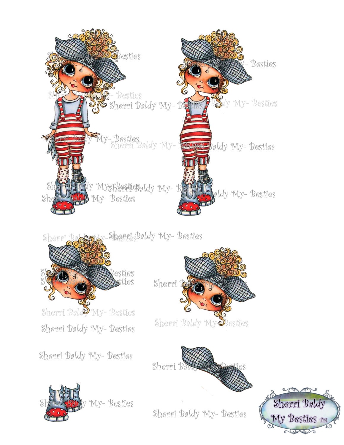 Instant Download 3D Deco Card Toppers & Papers Bestie Mandy - Etsy