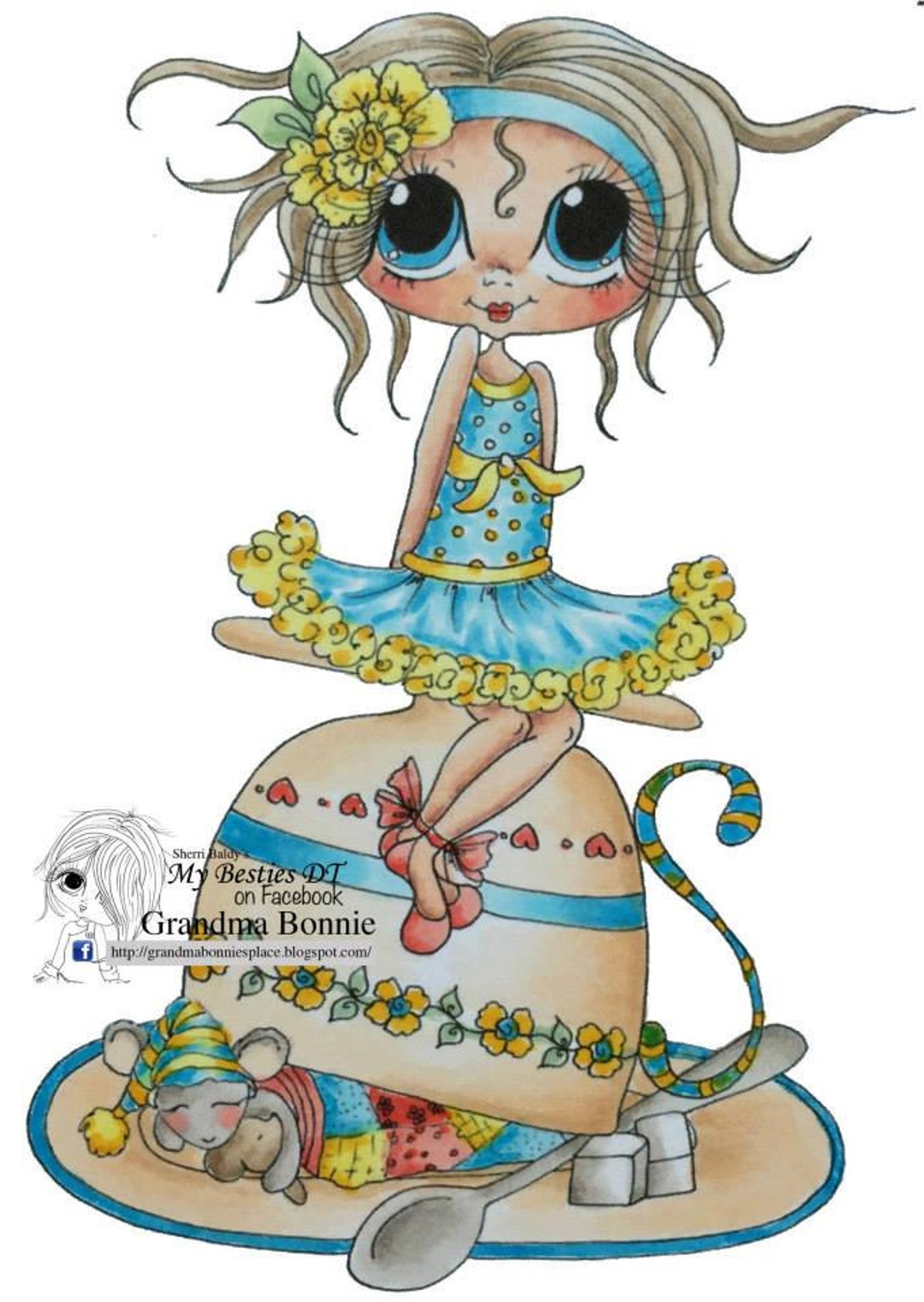 INSTANT DOWNLOAD Digital Digi Stamps Big Eye Big Head Dolls NEW Sweet ...