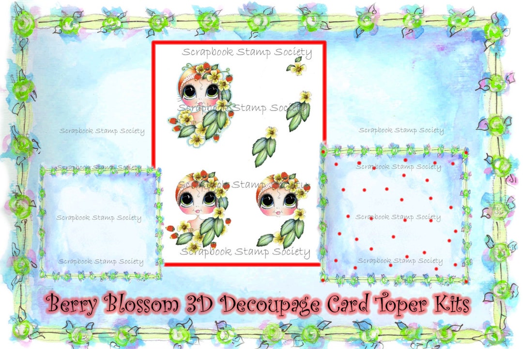 INSTANT DOWNLOAD Digital Digi Stamps Berry Blossom 3D Decoupage Kit ...