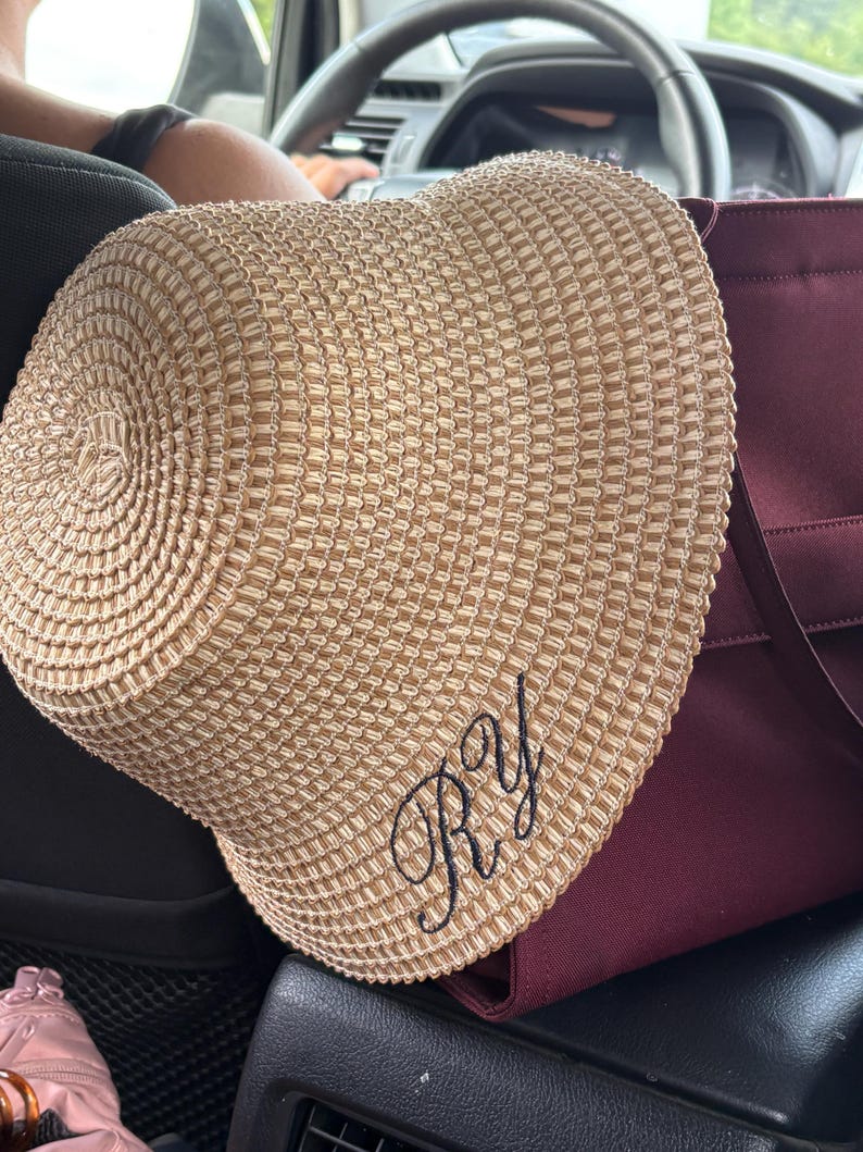 Personalized Straw Bucket Hat | Embroidered Monogram Beach Sun Hat ...