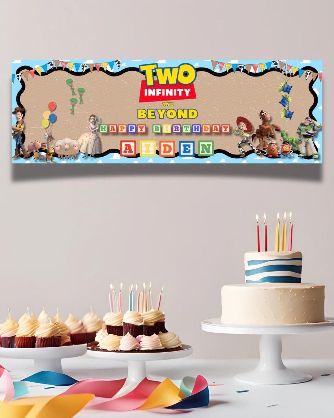 Toy Story Birthday Banner, Two Infinity and Beyond Party Decor (digital ...