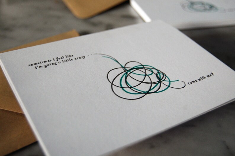 Crazy Letterpress Card Just Because Any Occasion Thank | Etsy