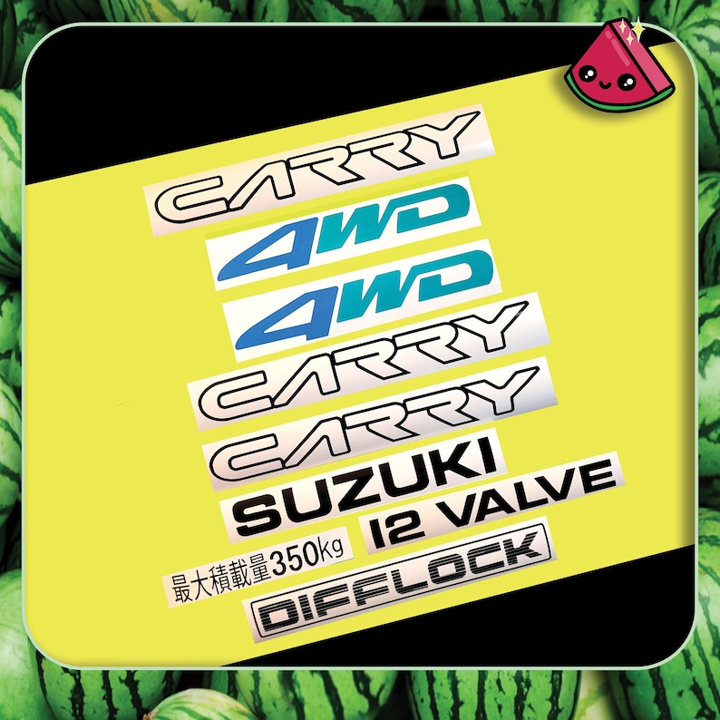 Suzuki Carry 4WD 3-color Decal Set | Kei Truck JDM Restoration Stickers ...