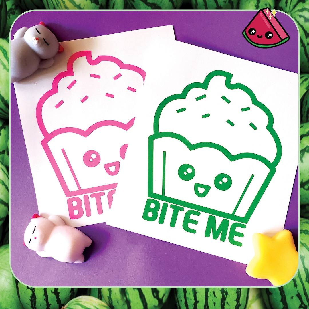 BITE ME CUPCAKE Outdoor Vinyl Car Decal Sticker for Cars, Windows ...