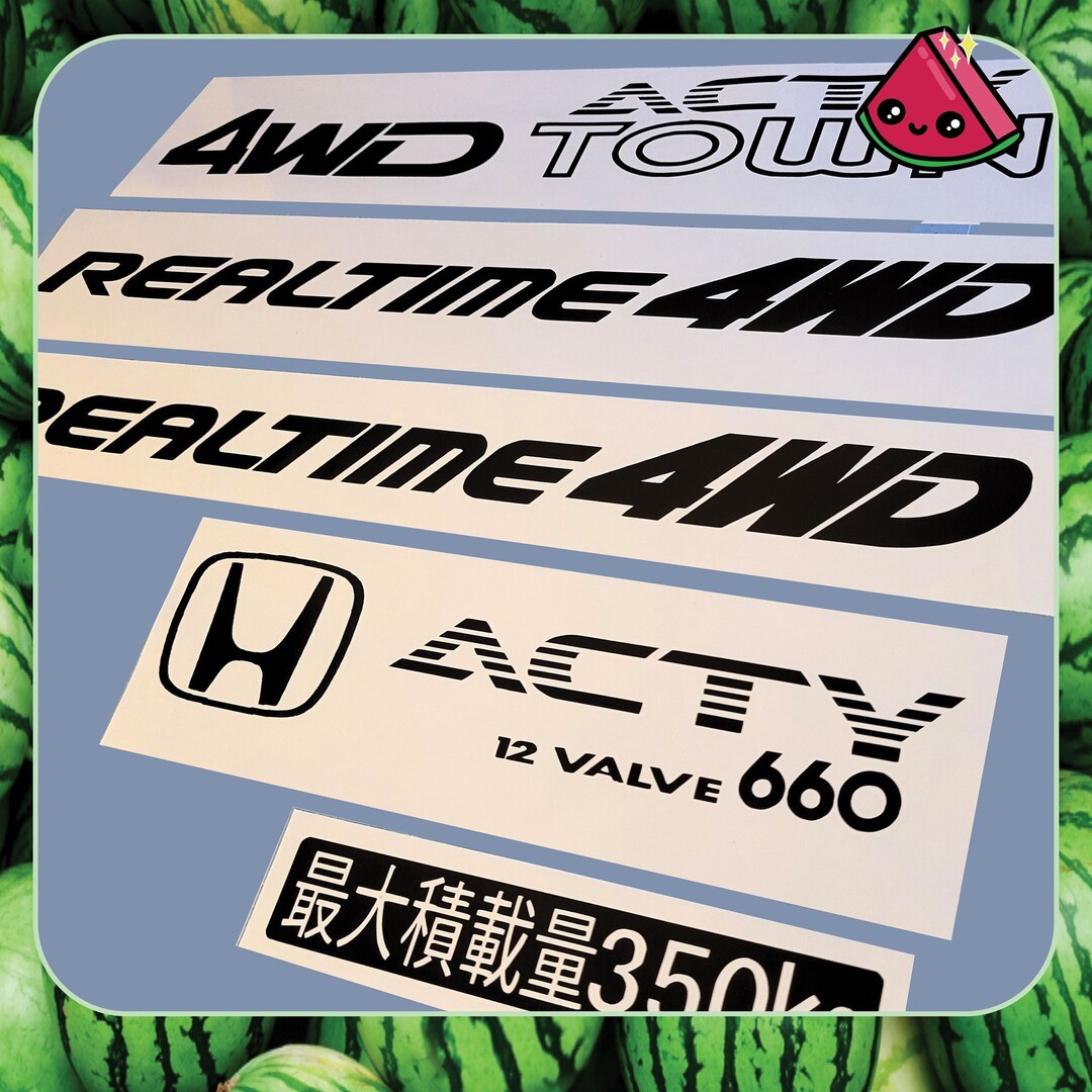 Acty TOWN Mini Truck Decals Complete Set Outdoor Vinyl for Import Cars ...