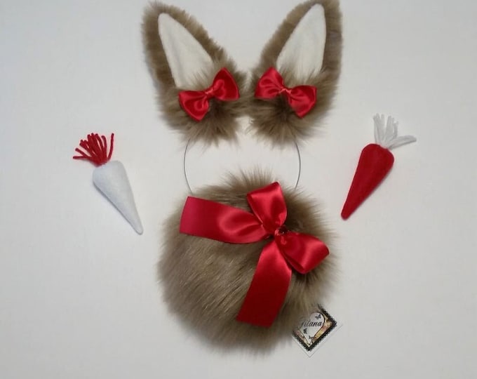 Bunny Ears and Tail,bunny Ears Headband,pet Play,bunny Costume,cosplay ...