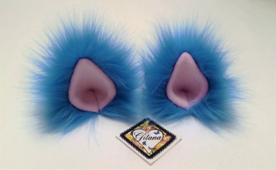 Blue Cat Ears-halloween-fox Ears-cat Costume-anime-fluffy - Etsy