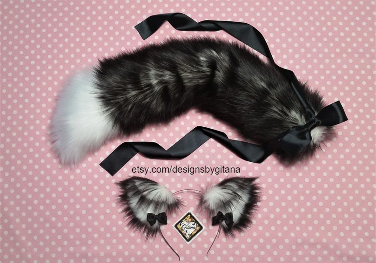 Realistic Cat Ears and Tail Set-cat Ear Headband-black and - Etsy