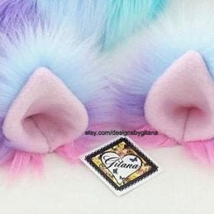 Pastel Rainbow Cat Ears and Tail-realistic Cat Ears and Tail-rainbow ...