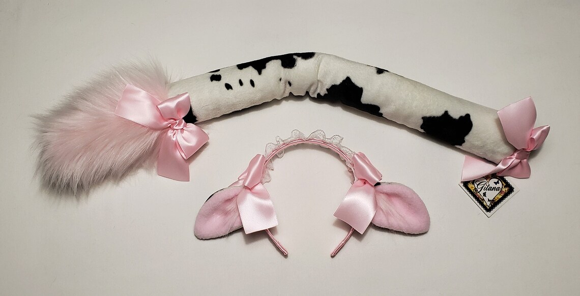 Orejas y cola de vaca personalizadas orejas de vaca traje de | Etsy