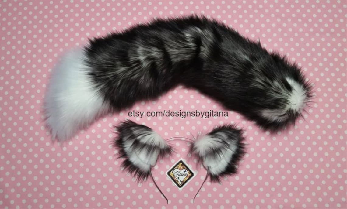 Realistic Cat Ears and Tail Set-cat Ear Headband-black and - Etsy