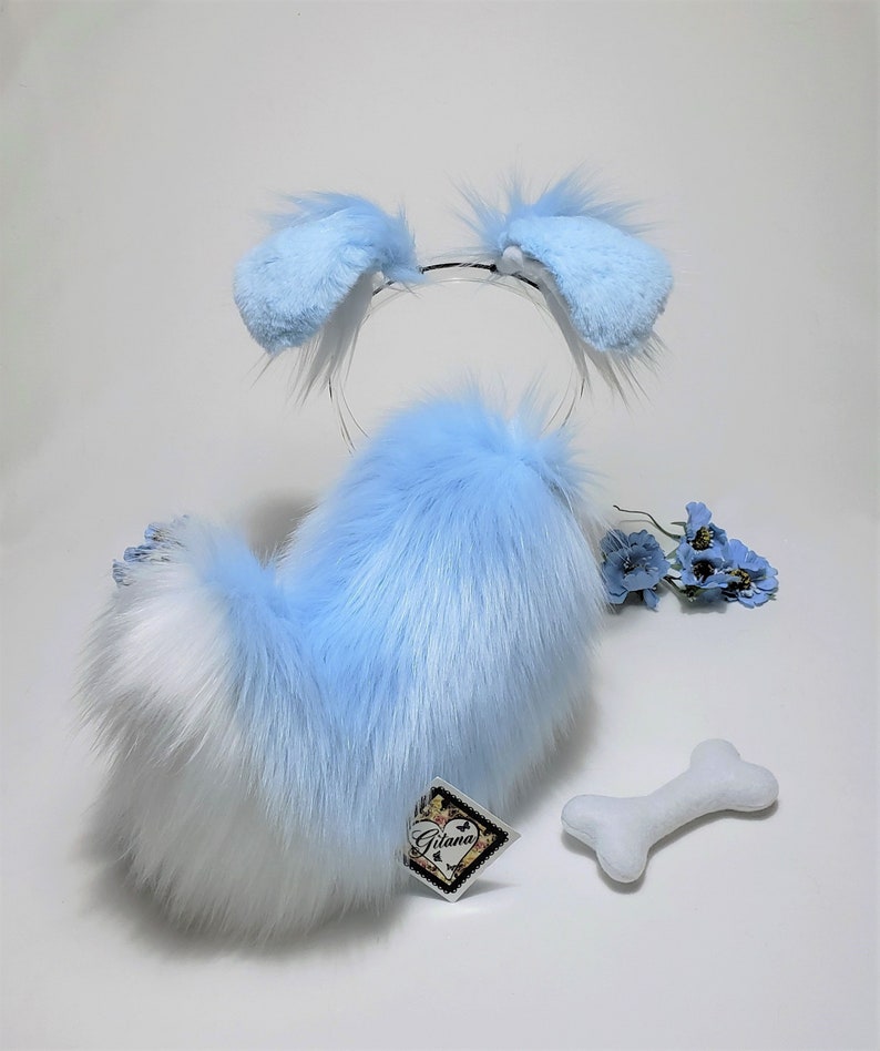 Sassy Blue Puppy Ears and Tailpuppy Ears Headbandpuppy - Etsy