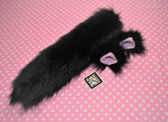 Black Cat Ears and Tail-cat Costume-cat Ears and Tail Set-cat | Etsy